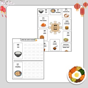 Food Vocabulary Worksheets for Kids – 10 Pages Printable PDF - Etsy