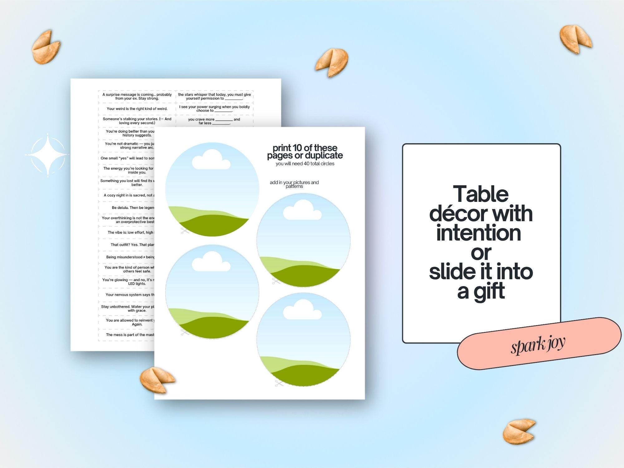 Editable Fortune Cookie Printable Manifestation Paper Craft Affirmation ...