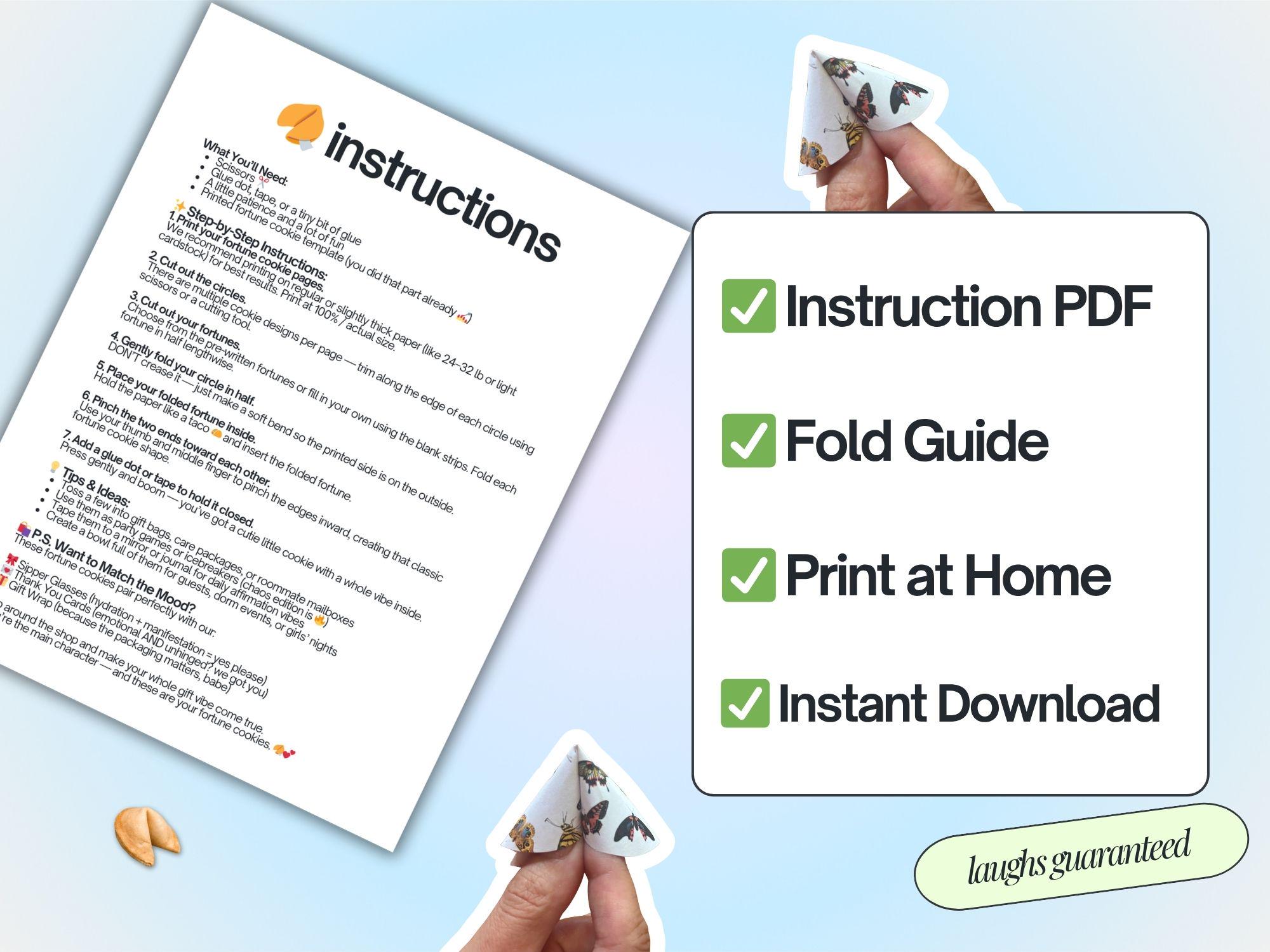 Editable Fortune Cookie Printable Manifestation Paper Craft Affirmation ...