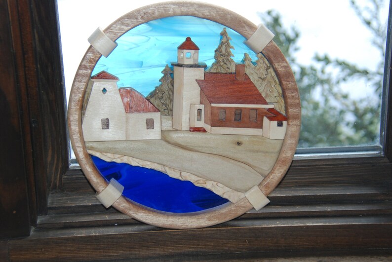 Intarsia - Sherwood Point Lighthouse Door Cty Wi - Etsy