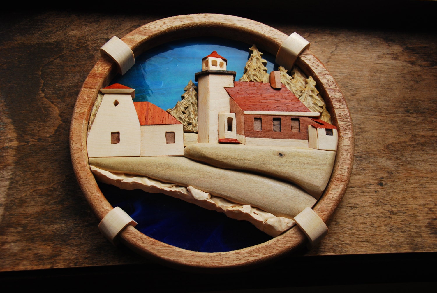 Intarsia - Sherwood Point Lighthouse Door Cty Wi - Etsy