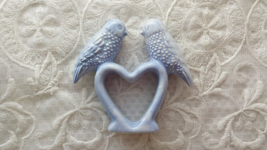 Love Birds/ceramic Vintage Design/lavender Birds/wedding Topper/napkin ...