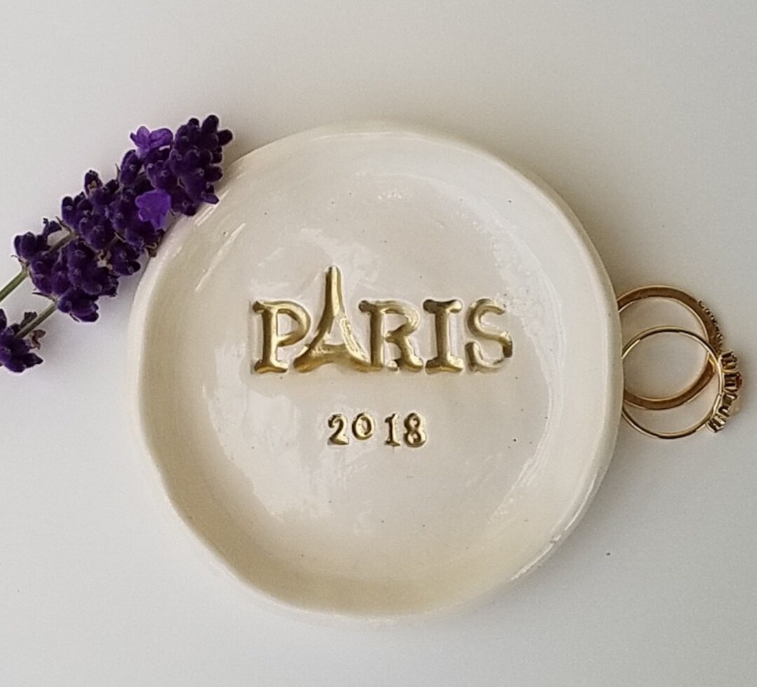 French Personalized Dish Ceramic Keepsake Holiday Trinket Dish Brides ...