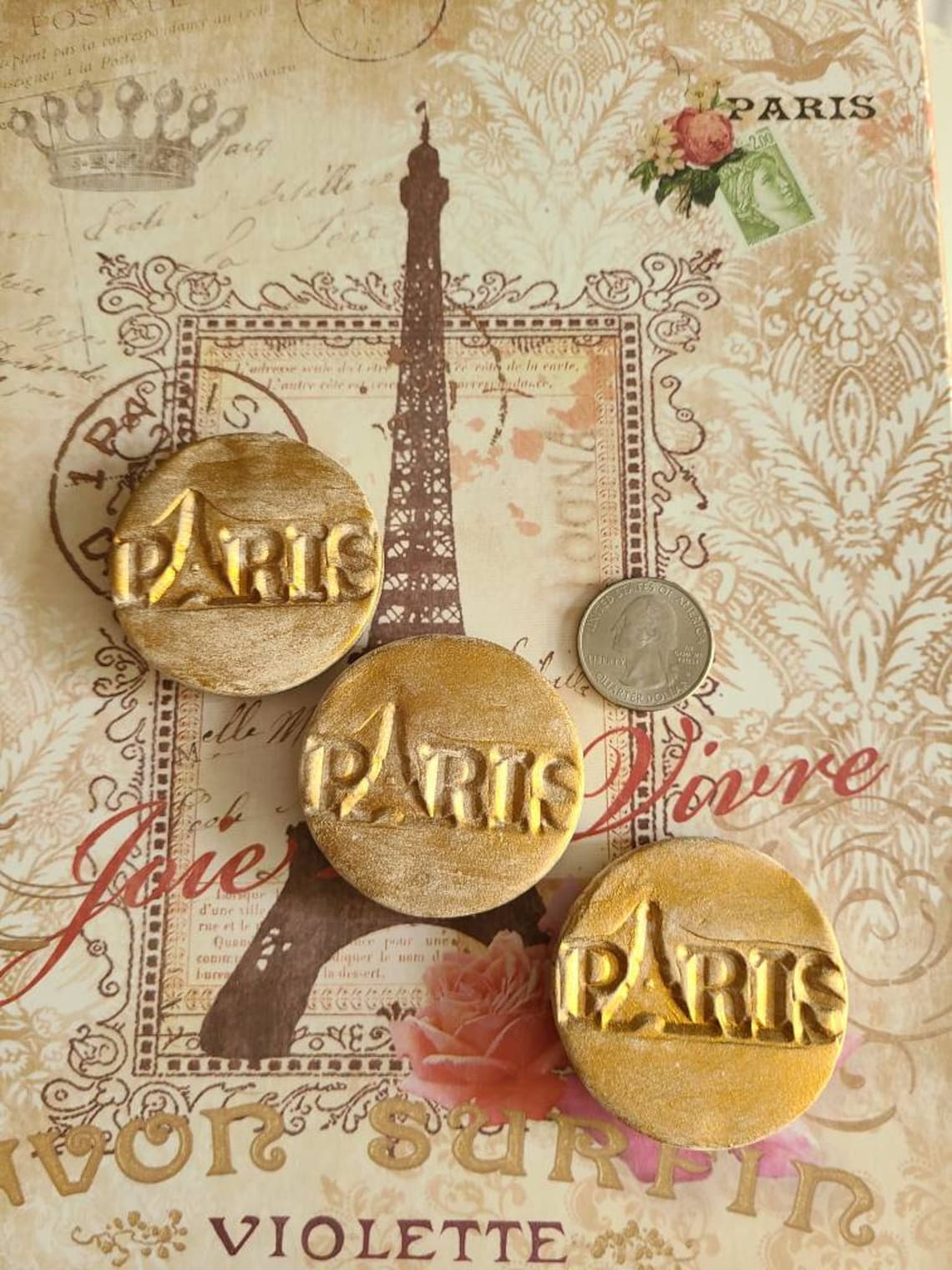 Paris Design French Magnet Gold Home Decor Paris Decor French | Etsy