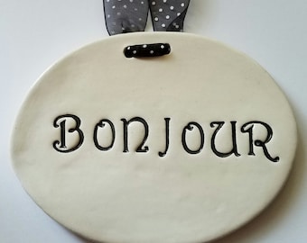 French Bonjour Sign - Etsy