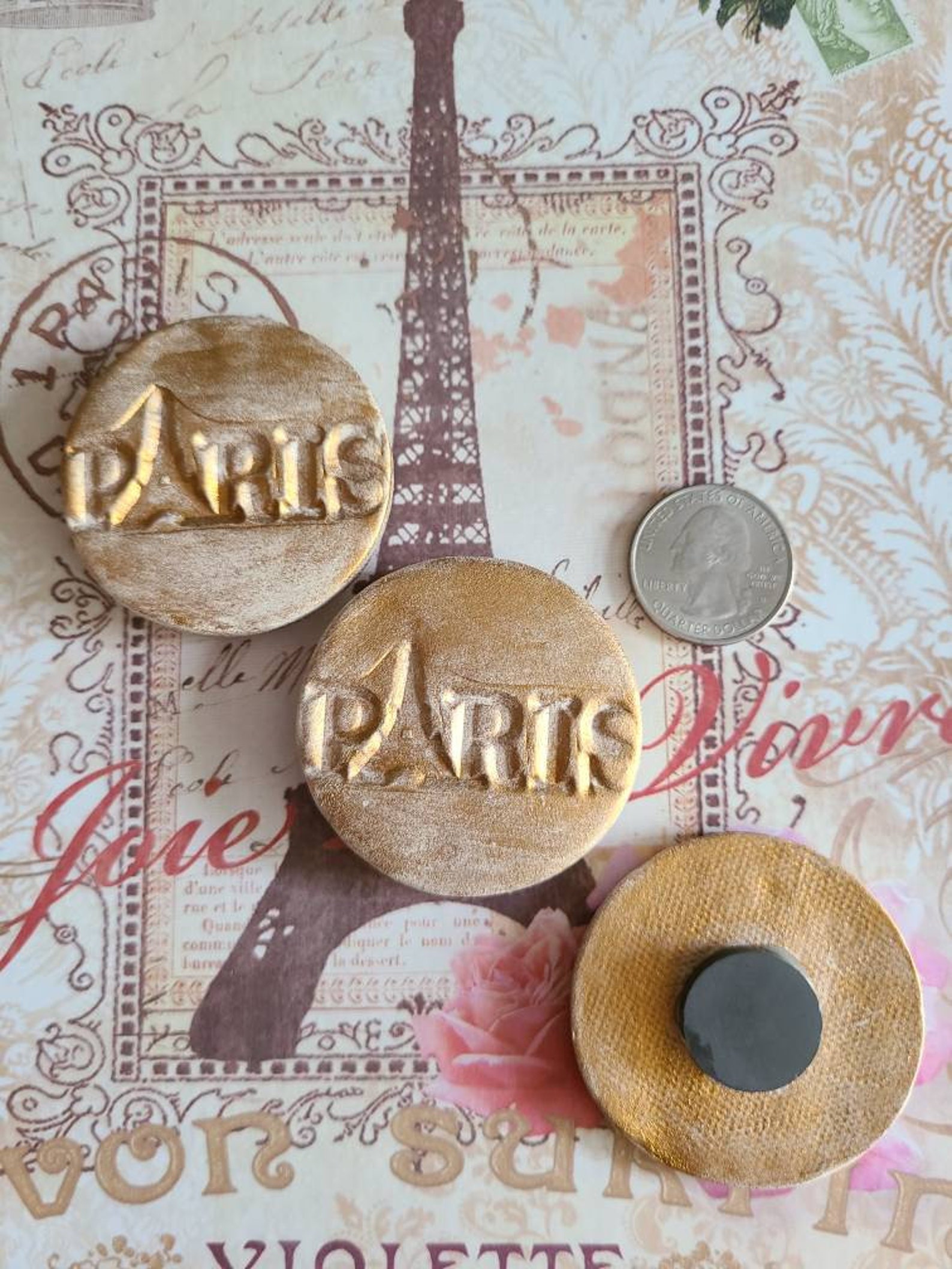 Paris Design French Magnet Gold Home Decor Paris Decor French | Etsy