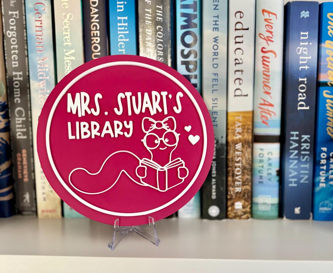 Bookworm Bookshelf Sign | Library Sign | Book Sign | Bookish Decor ...