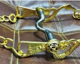 Horse Spanish Curb Bit With Low Port—gold Plating & Stainless Steel - Etsy