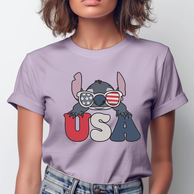 USA Stitch Embroidery Design, Independence Day Stitch File, 4th of July ...