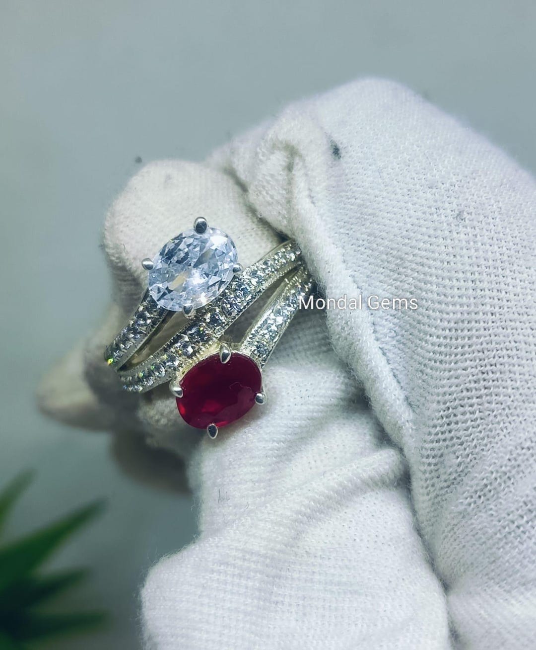 Natural Oval Red Ruby Wedding Ring, Moissanite\cubic Zirconia, 925 ...
