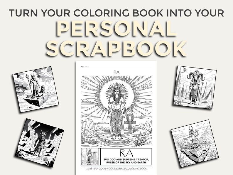 Ancient Egyptian Gods Coloring Book Deities Myth Art Print PDF Tracing ...