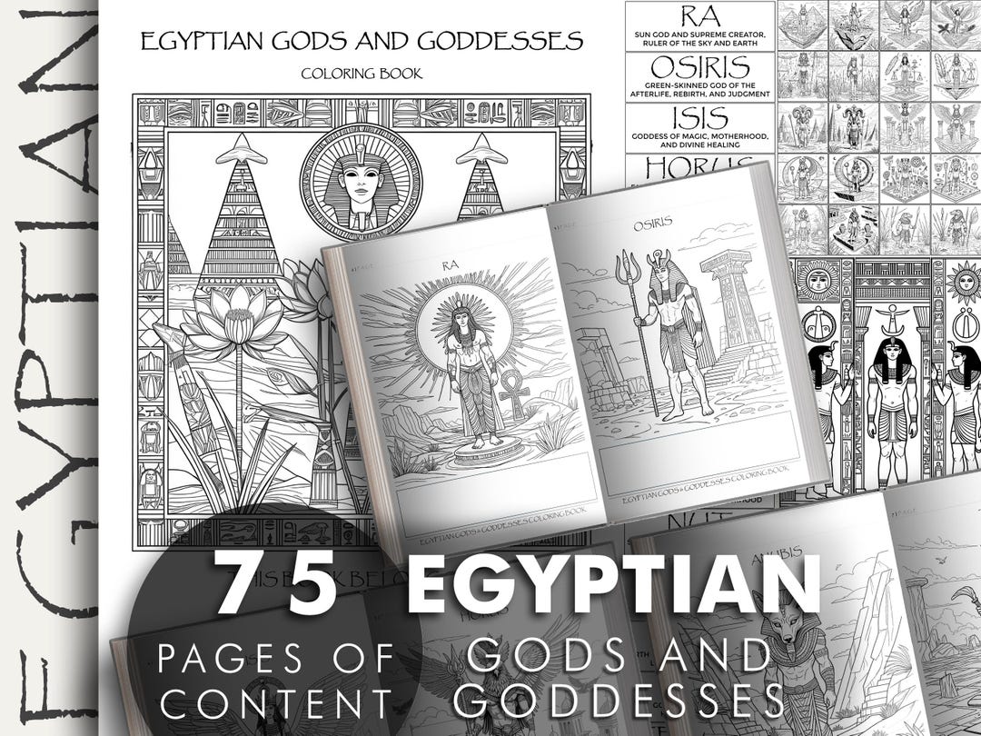 Egyptian Gods Coloring Book: Myth Art Print (digital Download) - Etsy
