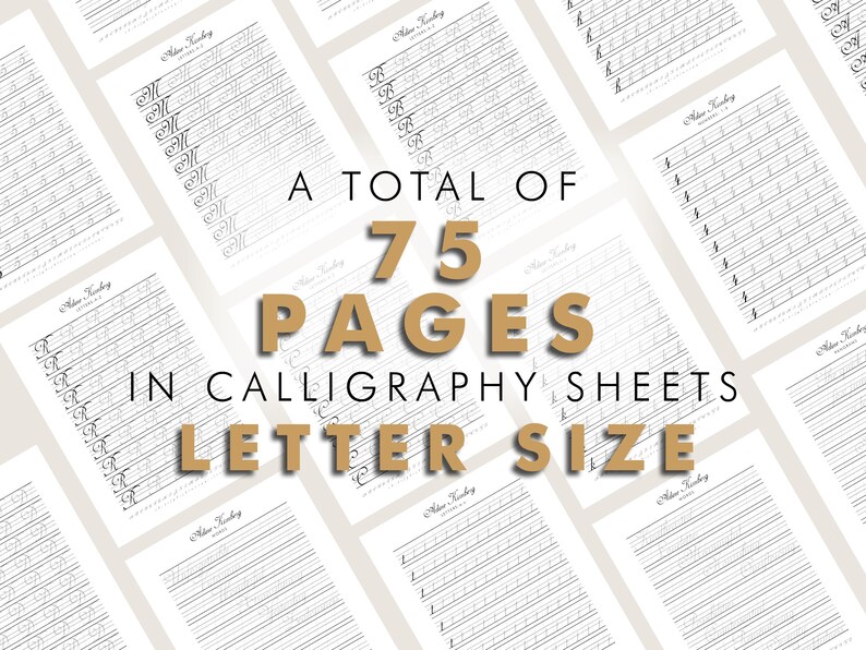 Adine Kirnberg Script Font Calligraphy Practice Sheet PDF Procreate ...