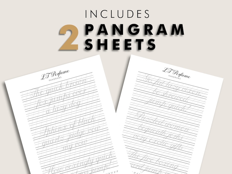 LT Perfume Script Font Calligraphy Practice Sheet PDF Procreate ...