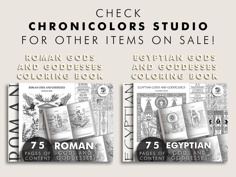 Greek Gods Coloring Book: Myth Art, DIY Stickers & Bookmarks (digital ...