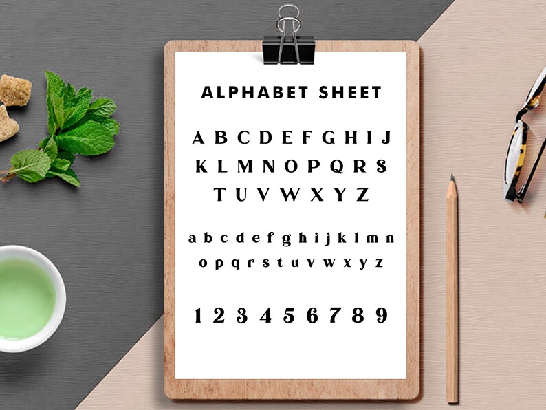Bilderberg Font Serif Calligraphy Practice Sheet PDF Procreate Alphabet ...