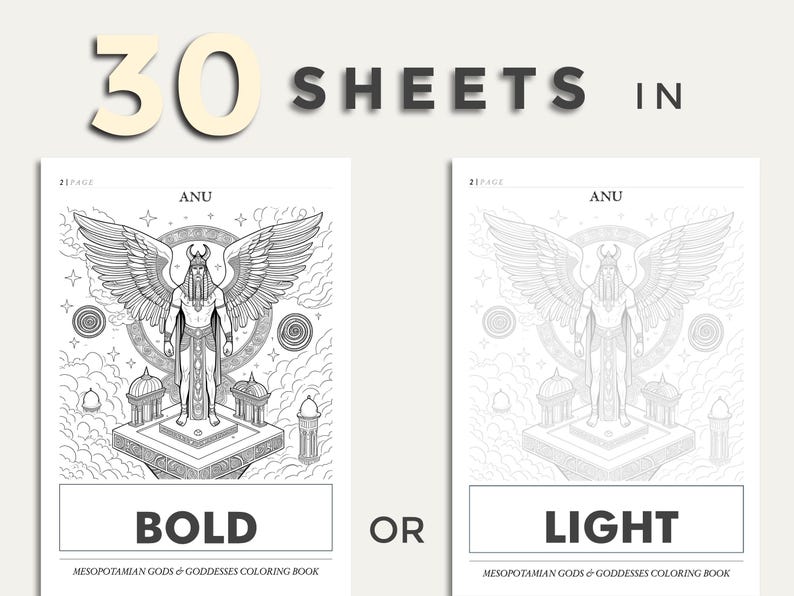 Ancient Mesopotamian Gods Coloring Book Deities Myth Art Print PDF ...