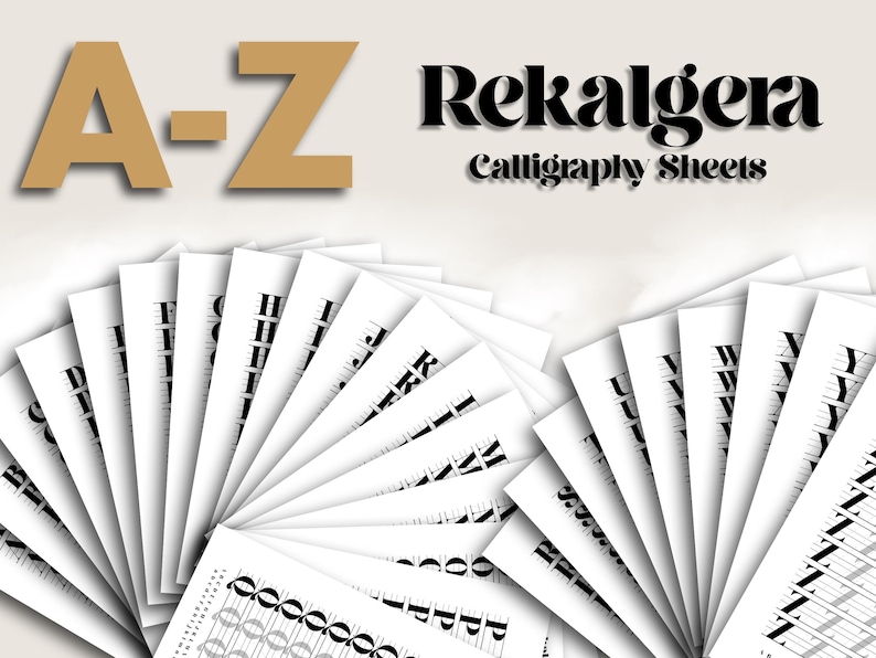 Rekalgera Retro Font Calligraphy Practice Sheet PDF Procreate Alphabet ...