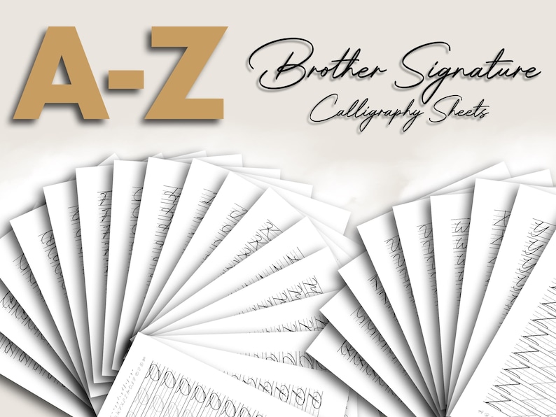 Brother Signature Font Calligraphy Practice Sheet Beginner Tracing (PDF ...