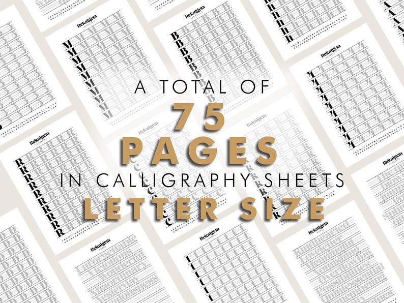 Rekalgera Retro Font Calligraphy Practice Sheet PDF Procreate Alphabet ...