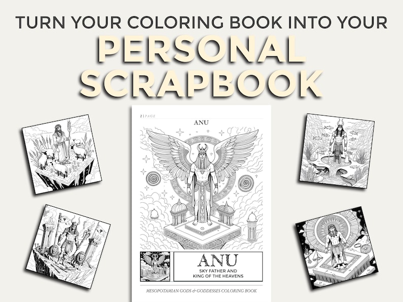 Ancient Mesopotamian Gods Coloring Book Deities Myth Art Print PDF ...