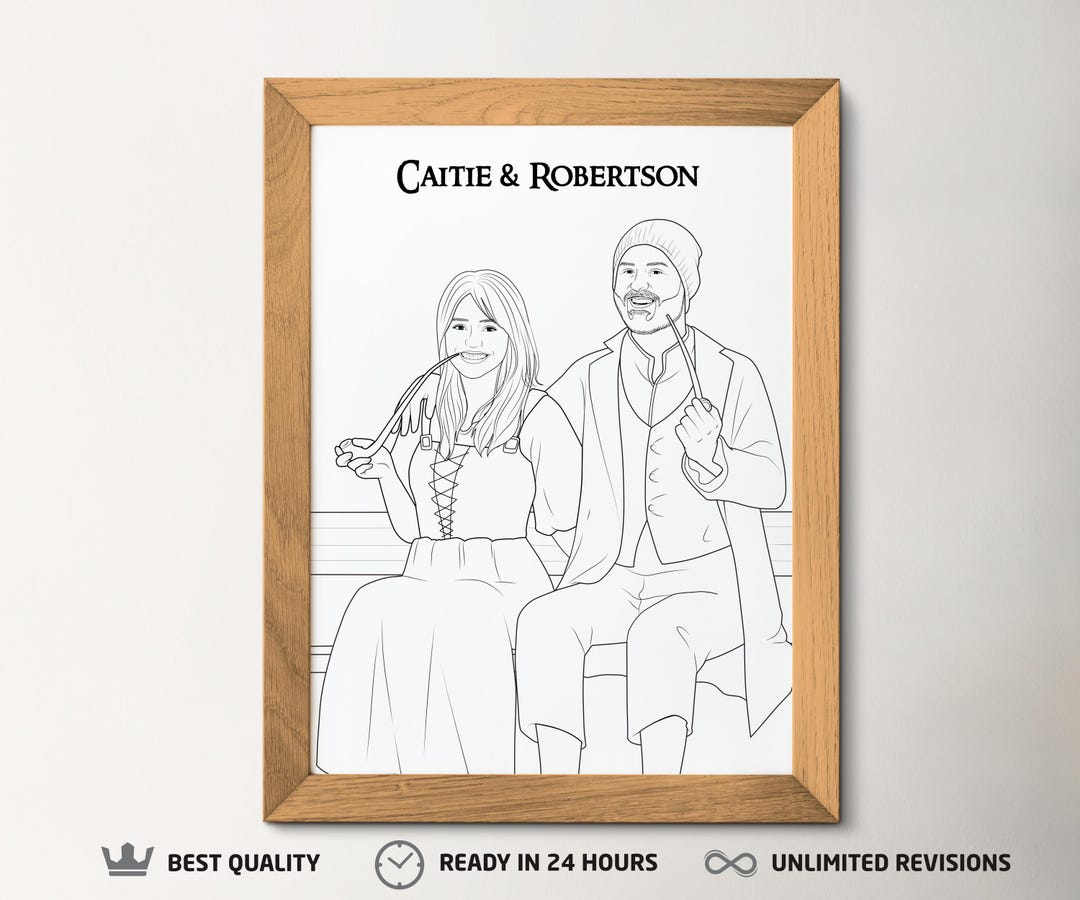 Custom Middle Earth Style Portrait | Personalized Elf Couple Line ...