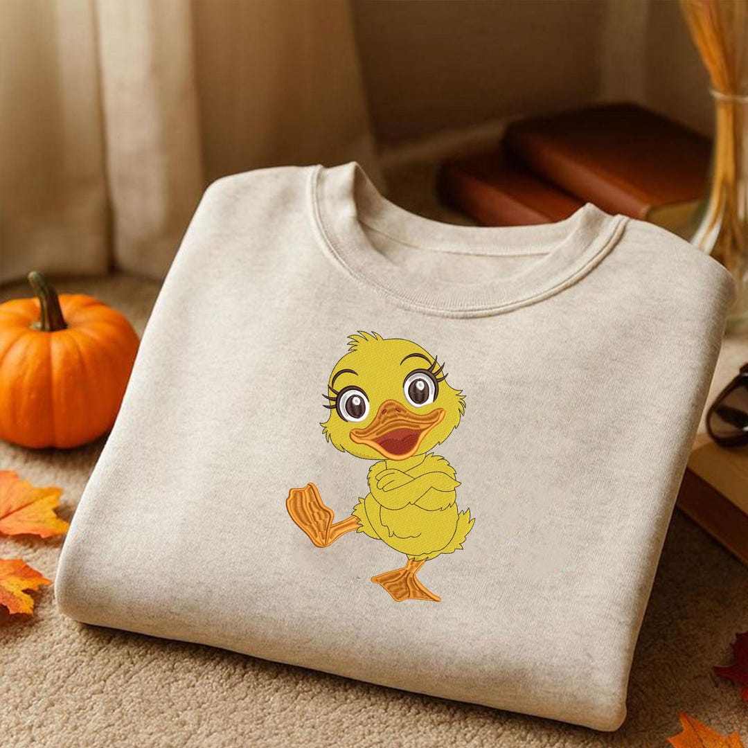 Cute Duckling Embroidey Design, Cartoon Duck Machine Embroidery Patten ...