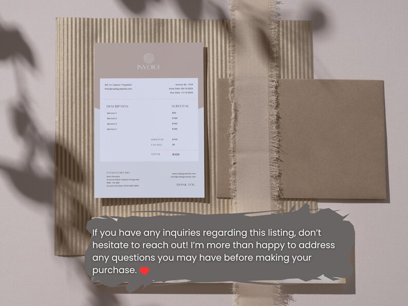 Editable Invoice Template for Canva: Minimalist Small Business Billing ...