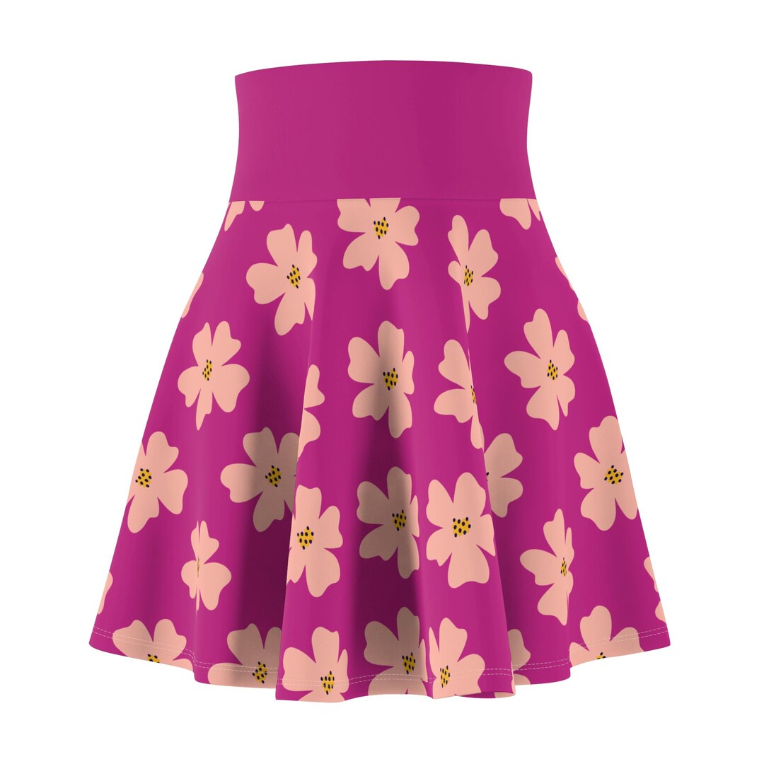 Floral Women's Skater Skirt, Cute Summer Skirt, Casual Skater Dress ...