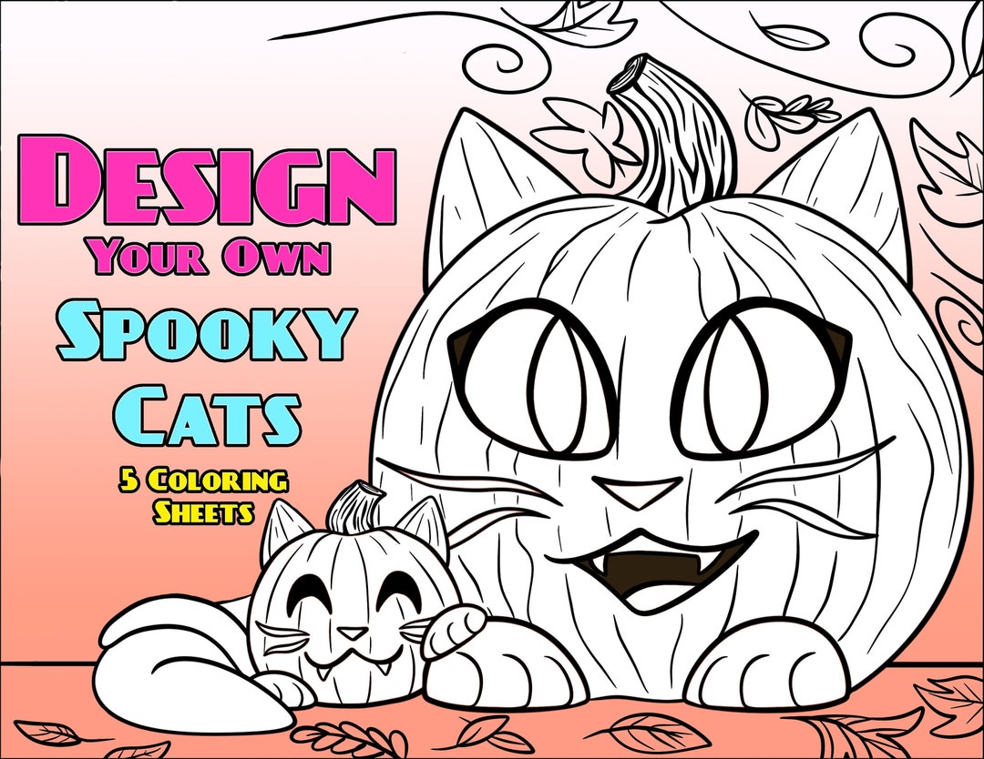 Design Your Own Spooky Cats - 5 Downloadable Halloween Coloring Sheets ...