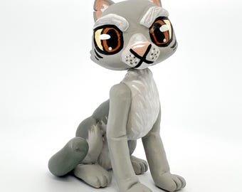Bluestar back Arched Warrior Cats LPS Clay Custom Full Sized Bobble ...