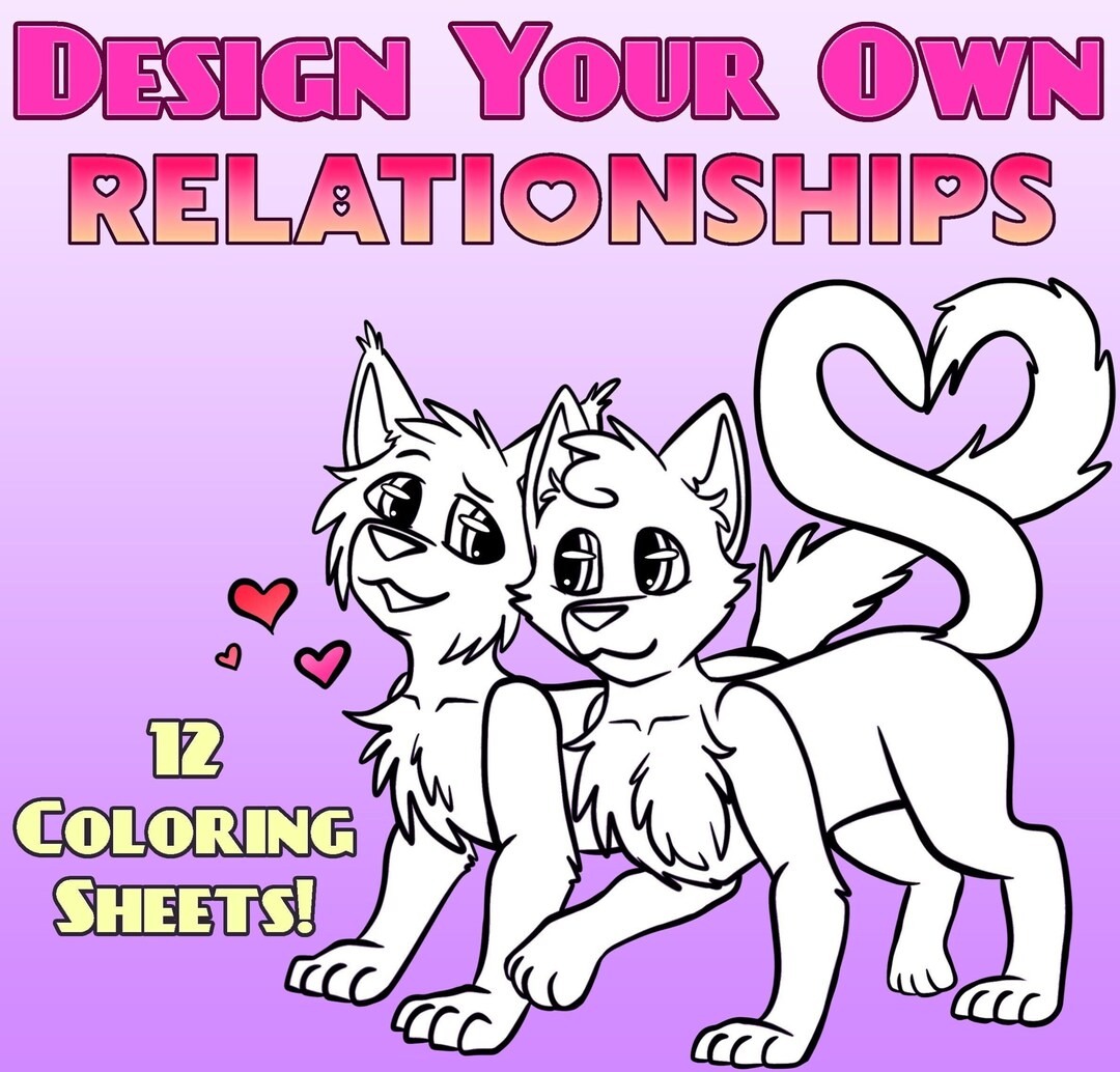Design Your Own Relationships - 12 Downloadable Coloring Sheets - Etsy