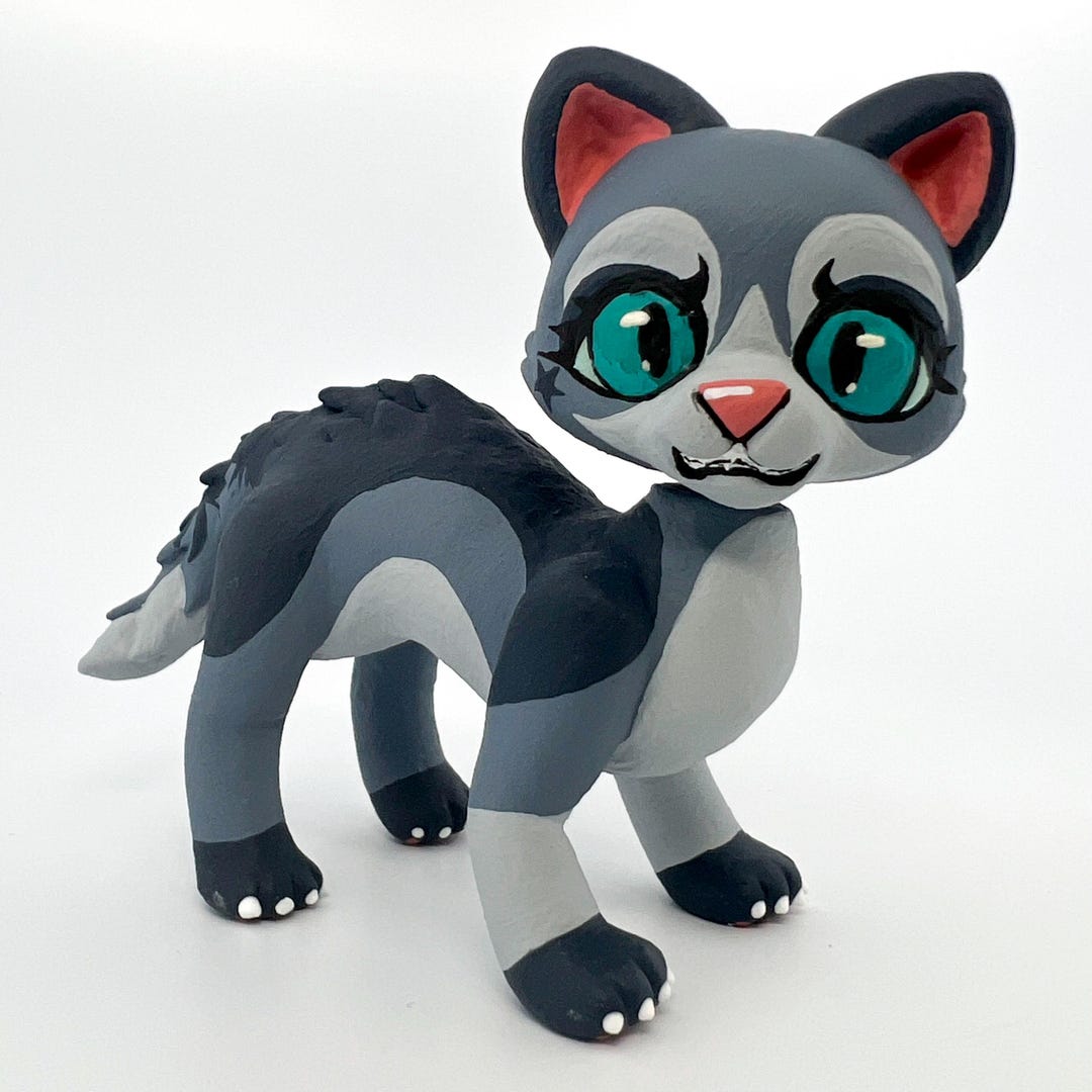 Bluestar back Arched Warrior Cats LPS Clay Custom Full Sized Bobble ...
