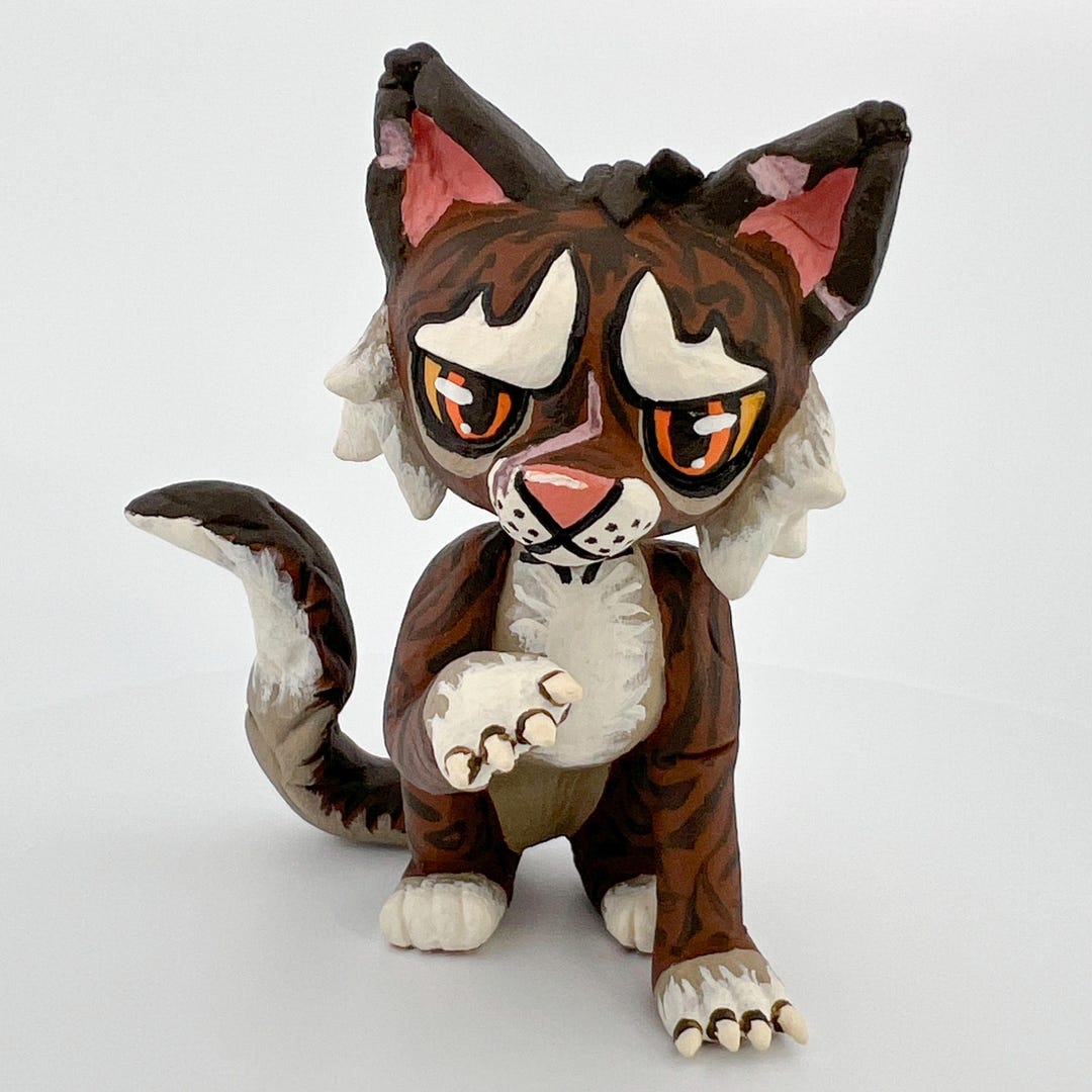 Tigerclaw sitting Warrior Cats LPS Clay Custom Full Sized Bobble Head ...