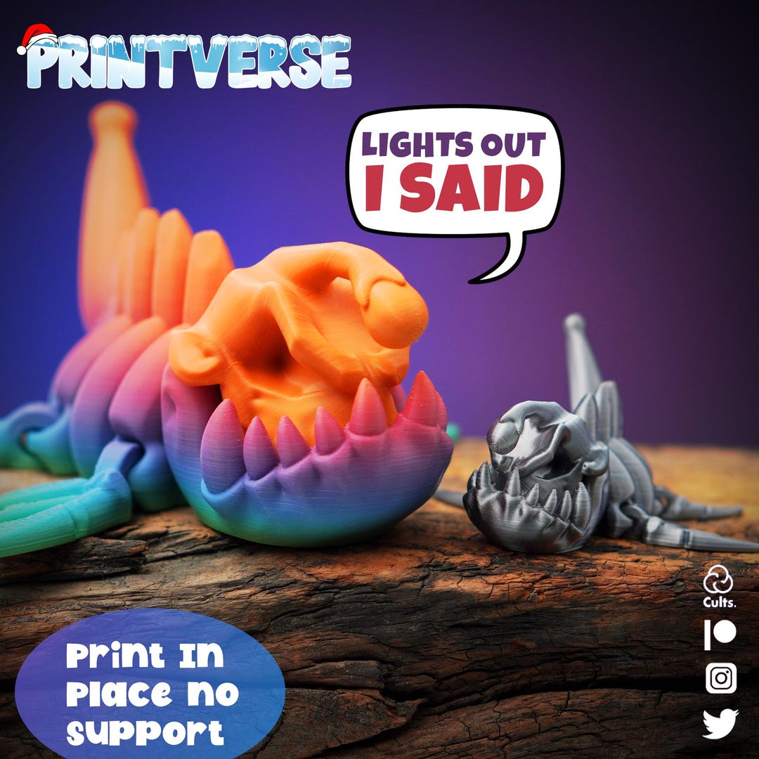 Flexy Angler Fish Skeleton STL Print in Place - Etsy