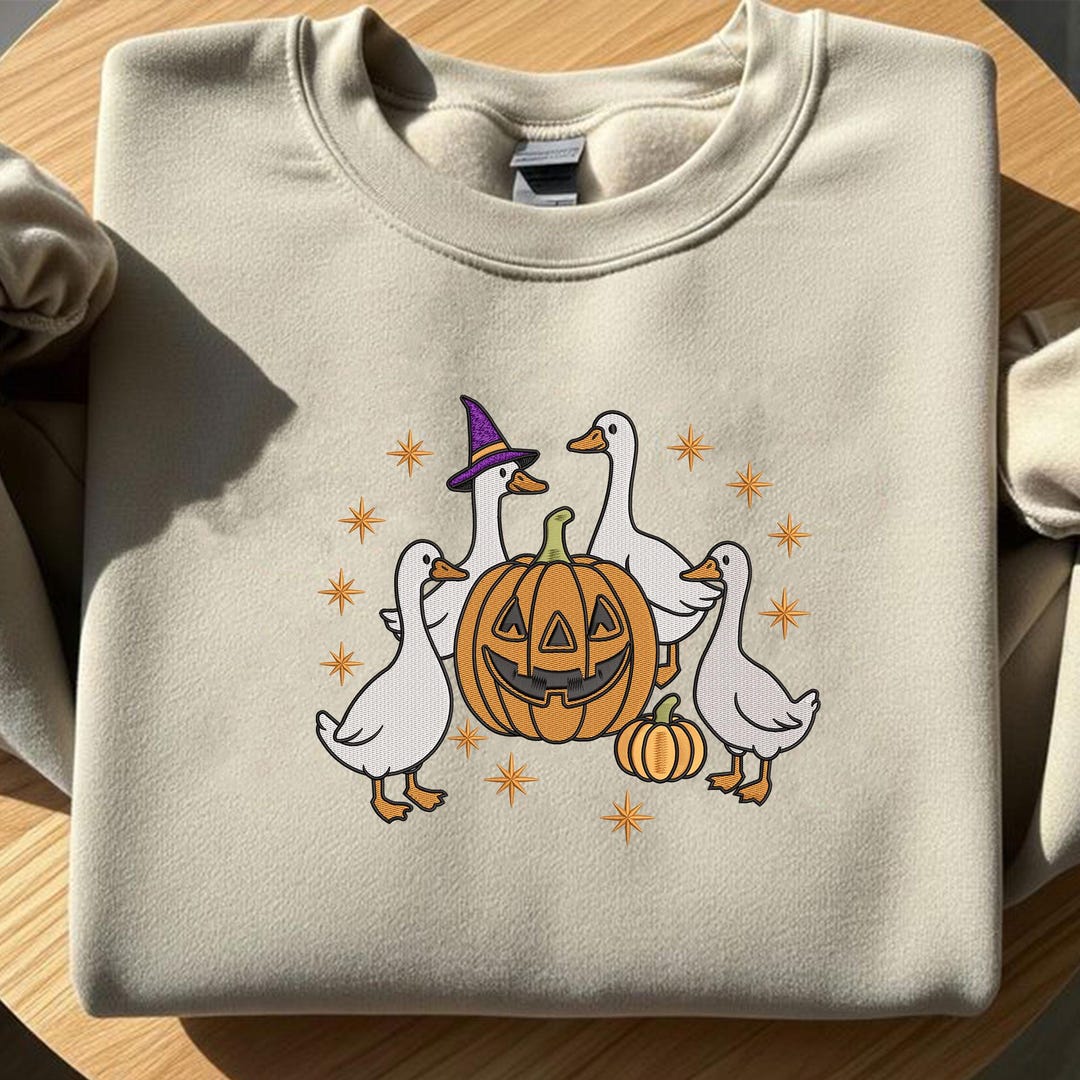 Halloween Goose Pumpkin Embroidery Design (digital Download) - Etsy