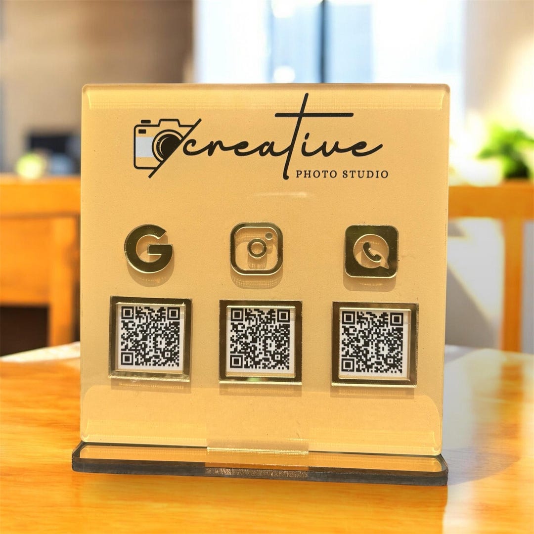 Custom Acrylic QR Code Sign, Social Media & Payment Display - Etsy