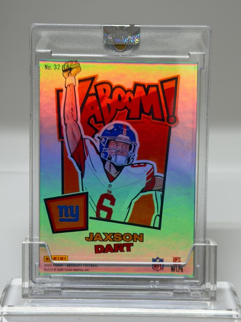 Jaxson Dart Custom Novelty Kaboom Refractor Art Sports Card - NY Giants ...