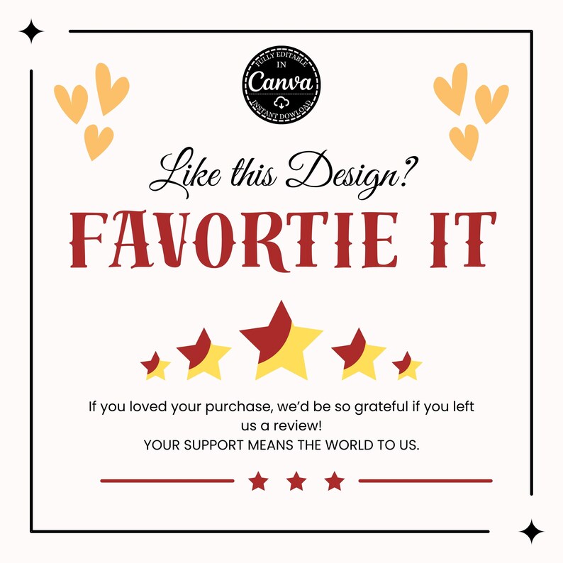 Editable Canva Thank You Card Template, Small Business Insert Card With ...