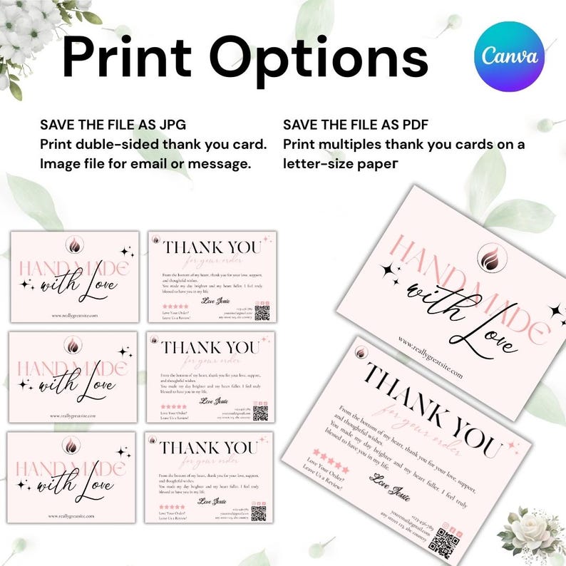Small Business Thank You Card Template, Modern Minimal Design (editable ...