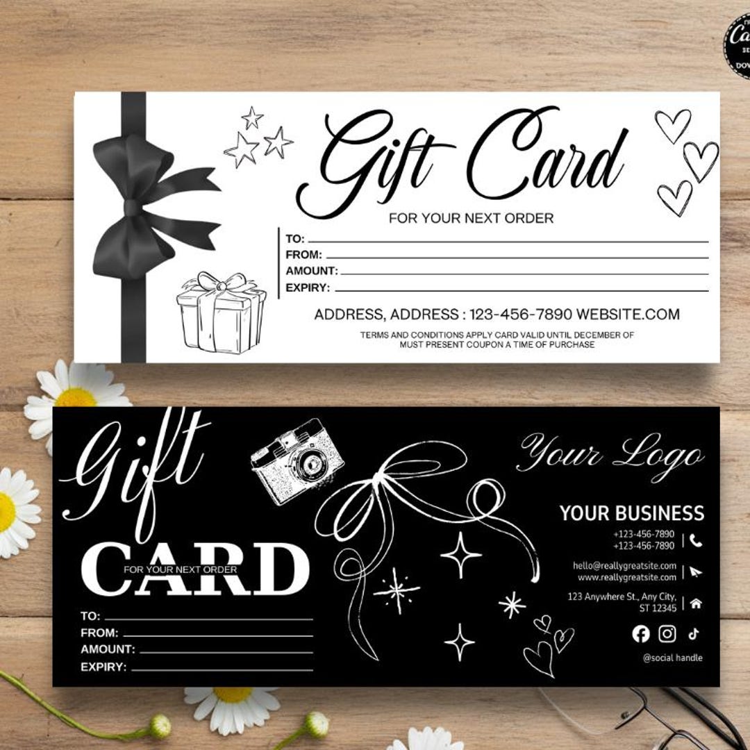 Editable Canva Gift Card Template, Small Business Gift Certificate ...