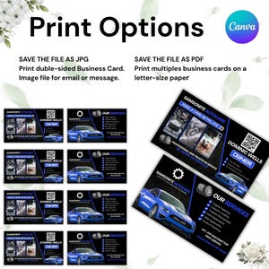 Editable Auto Detailing Business Card Canva Template, Modern Mobile ...