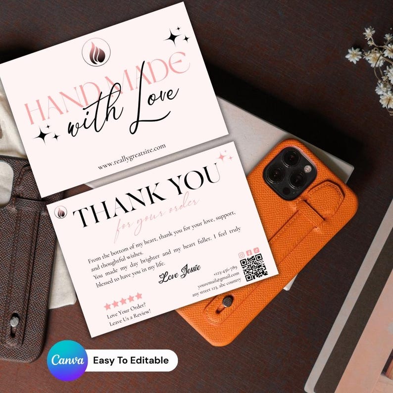 Small Business Thank You Card Template, Modern Minimal Design (editable ...