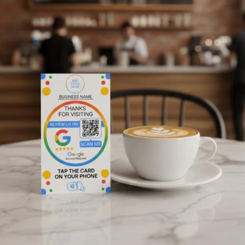 Google Review QR Card Template, NFC Review Card, Canva Google Review ...