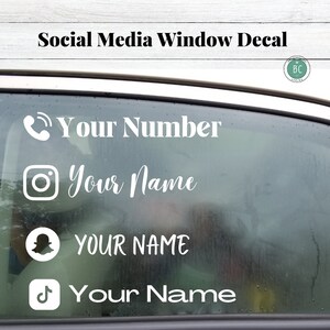 Social Media Window Decal Custom Username Sticker - Etsy