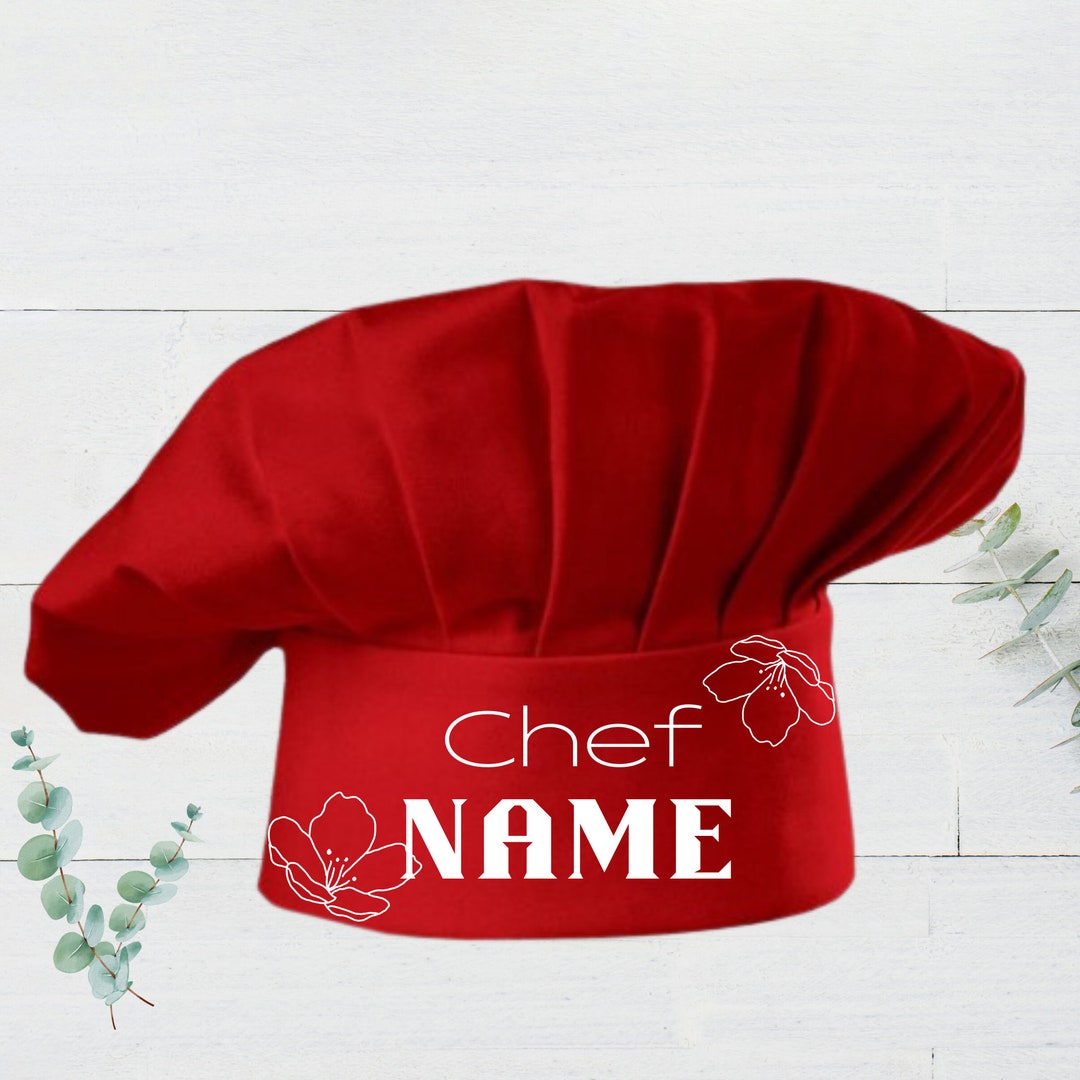 Floral Baker Hat, Women Chef Hat, Custom Printed Name. - Etsy