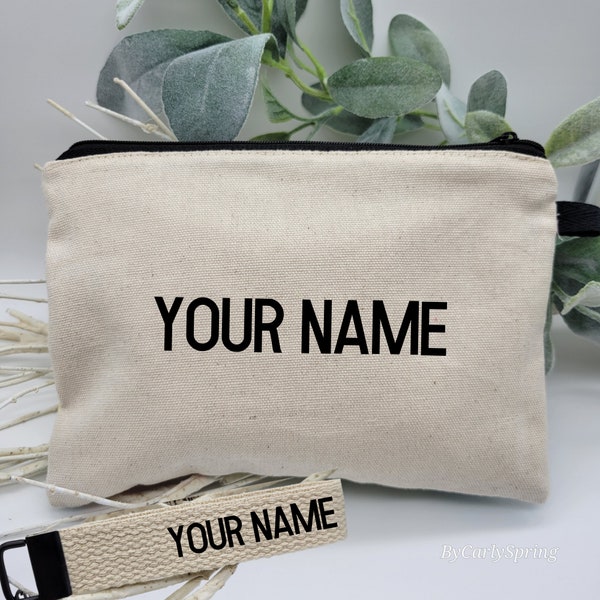 Personalized Zipper Canvas Pouch - Etsy