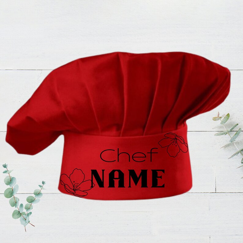Floral Baker Hat Women Chef Hat Custom Printed Name. - Etsy