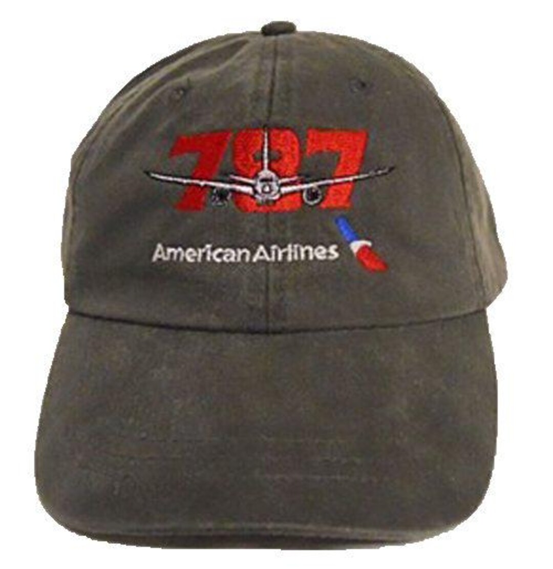 AA 787 Airplane Charcoal Cotton Cap - Etsy