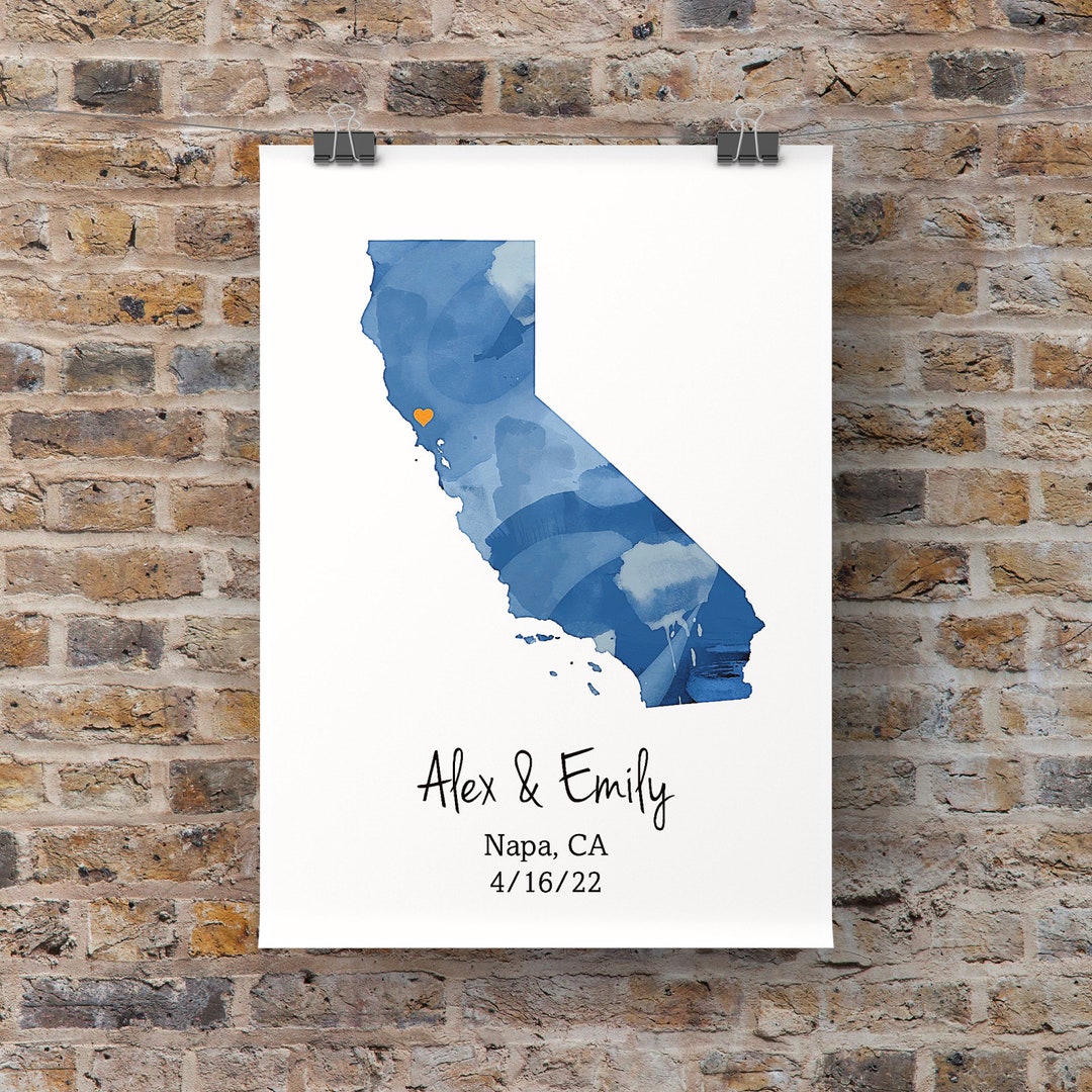 Personalized Gift ANY STATE Map * Custom Paper or Canvas Art * Moving ...